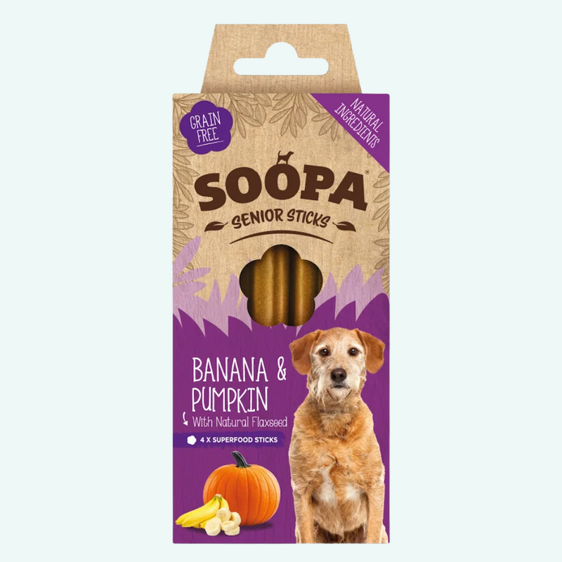 Soopa SENIOR Banana & Pumpkin Sticks | woofers & barkers